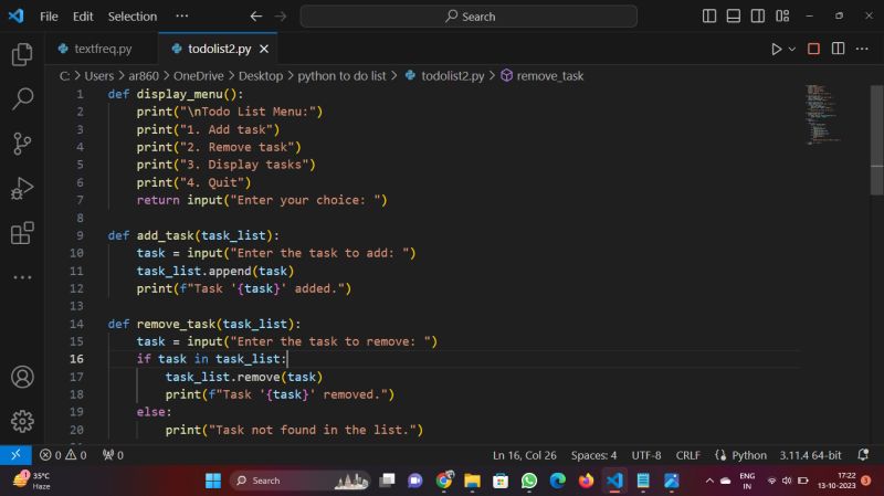Ananya Rai on LinkedIn: To Do List program of Python using Function and ... Ananya Rai on LinkedIn: To Do List program of Python using Function and ...