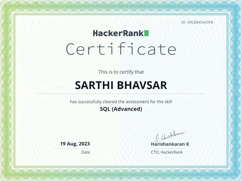 Sarthi Bhavsar on LinkedIn: I’m happy to share that I’ve obtained a new ... Sarthi Bhavsar on LinkedIn: I’m happy to share that I’ve obtained a new ...