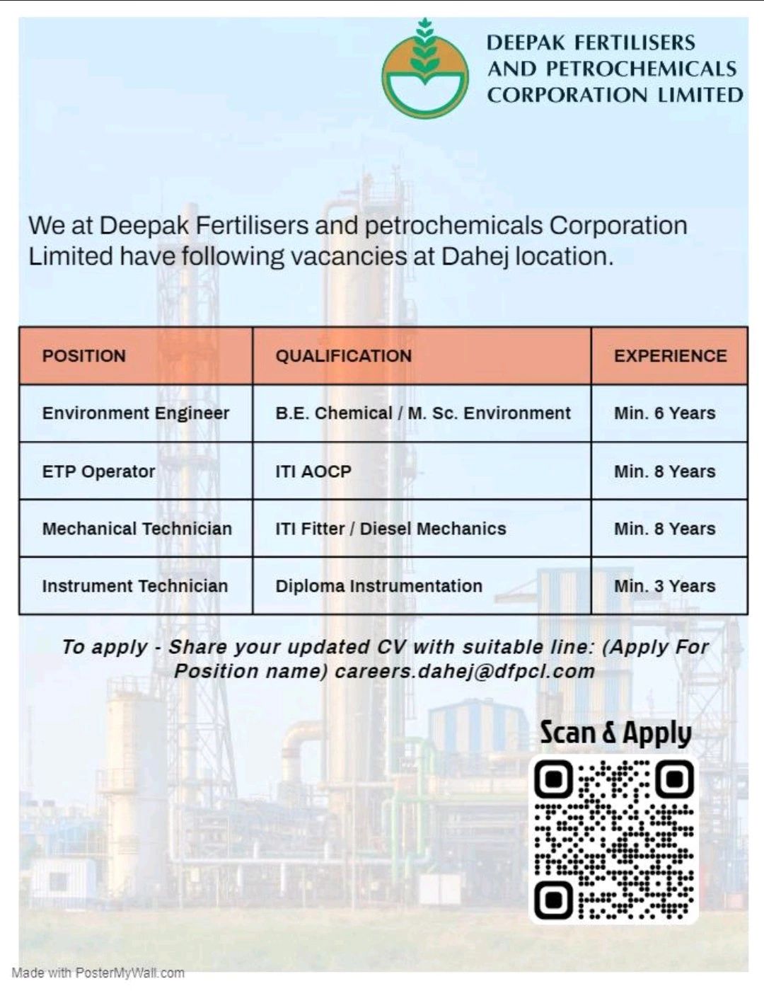 Deepak Fertilisers And Petrochemicals Corp. Ltd. is seeking talented ... Deepak Fertilisers And Petrochemicals Corp. Ltd. is seeking talented ...