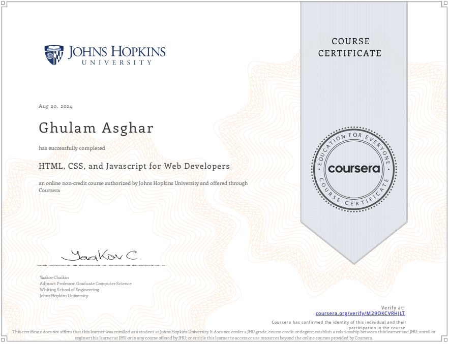 Ghulam Asghar on LinkedIn: I Have Completed Html, Css & Javascript Course Ghulam Asghar on LinkedIn: I Have Completed Html, Css & Javascript Course