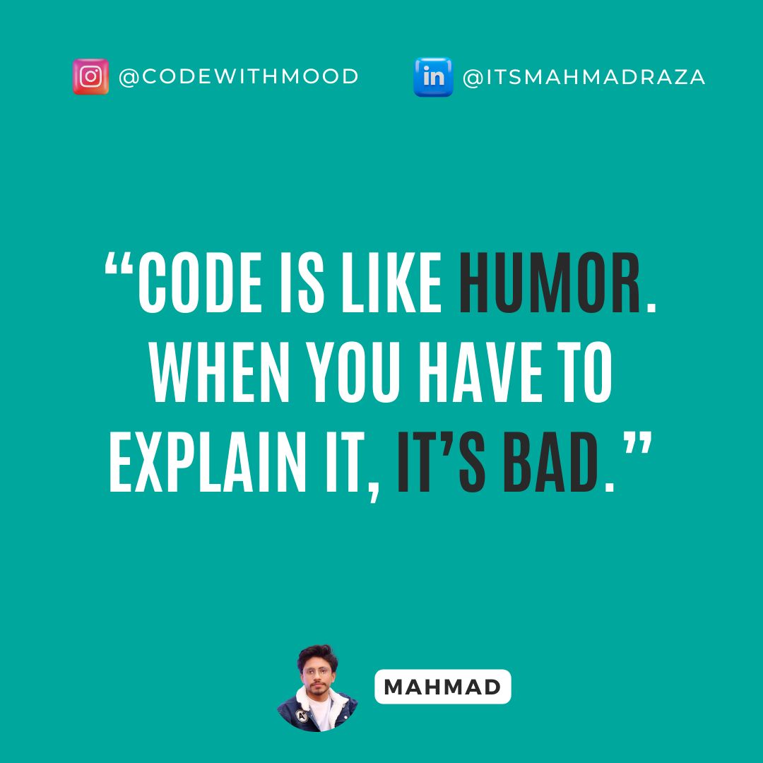 Muhammad Ahmad Raza on LinkedIn: #coding #programming #codingpractices ... Muhammad Ahmad Raza on LinkedIn: #coding #programming #codingpractices ...