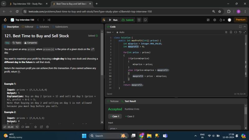 Day 27 of LeetCode challenge: Buy and Sell Stock | Gajendra Gour posted ... Day 27 of LeetCode challenge: Buy and Sell Stock | Gajendra Gour posted ...