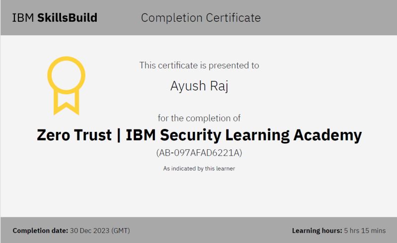 Learn about Zero Trust with IBM Security Learning Academy | Ayush Raj ... Learn about Zero Trust with IBM Security Learning Academy | Ayush Raj ...