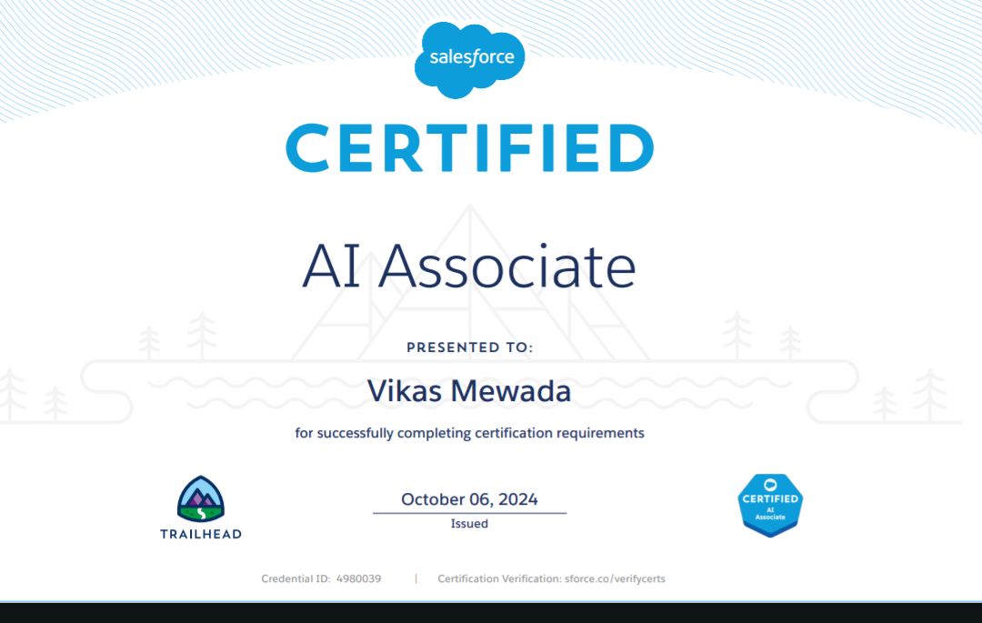 Vikas Mewada on LinkedIn: Excited to share that I've earned my ... Vikas Mewada on LinkedIn: Excited to share that I've earned my ...