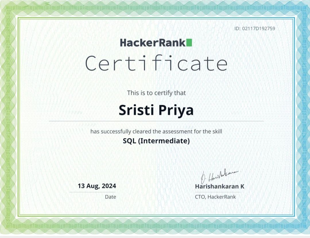 Sristi Priya on LinkedIn: #sql #sqlqueries #mysql # ... Sristi Priya on LinkedIn: #sql #sqlqueries #mysql # ...