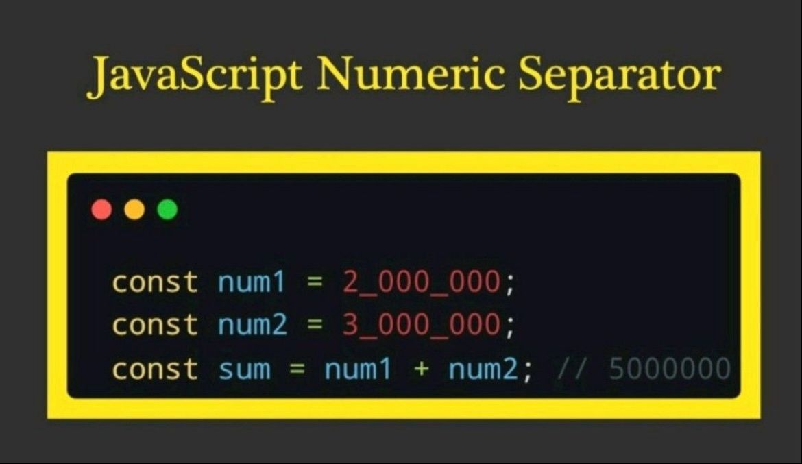 Aamir Muhammad Amin on LinkedIn: #javascript Did you know about numeric ... Aamir Muhammad Amin on LinkedIn: #javascript Did you know about numeric ...