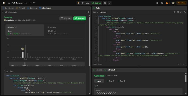 Day 72 of #100daysofcode challenge: Evaluate Reverse Polish Notation ... Day 72 of #100daysofcode challenge: Evaluate Reverse Polish Notation ...