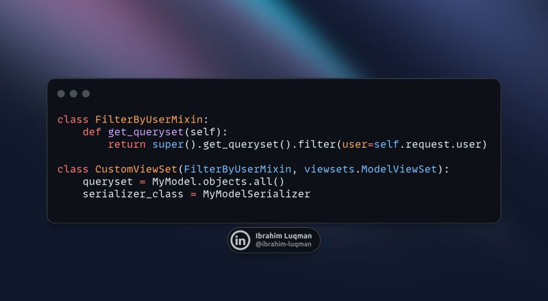Ibrahim Luqman on LinkedIn: #django #viewsets #api #developers #python Ibrahim Luqman on LinkedIn: #django #viewsets #api #developers #python