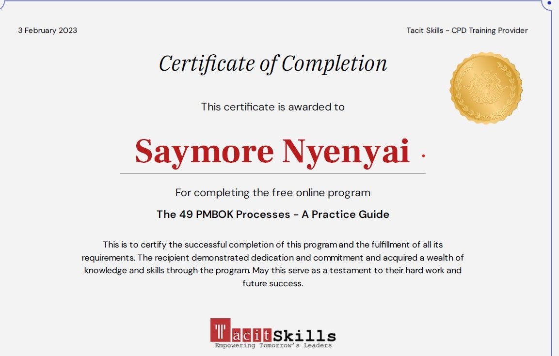 Saymore Nyenyai on LinkedIn: Tacit Skills - Accredited CPD Training ... Saymore Nyenyai on LinkedIn: Tacit Skills - Accredited CPD Training ...