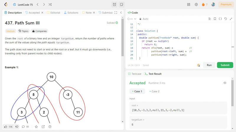 Anshu Kumar on LinkedIn: Day 33 🔗 Leetcode 75 day challenge 437. path ... Anshu Kumar on LinkedIn: Day 33 🔗 Leetcode 75 day challenge 437. path ...