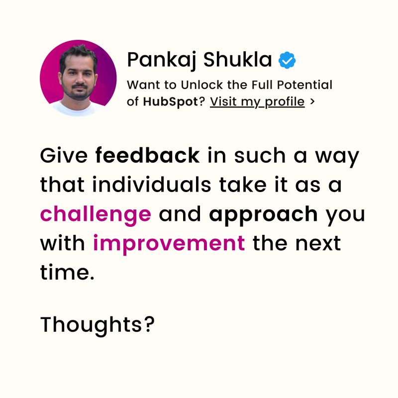 Pankaj Shukla on LinkedIn: How can feedback inspire individuals to seek ... Pankaj Shukla on LinkedIn: How can feedback inspire individuals to seek ...