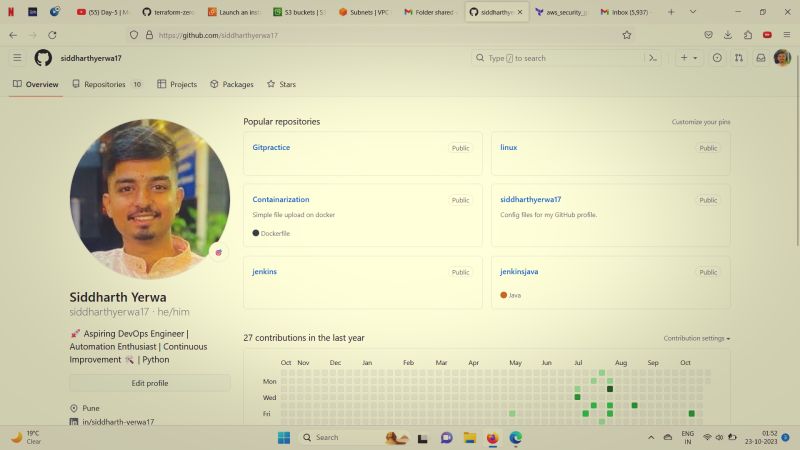 Launching my GitHub profile with DevOps and Python | Siddharth Yerwa ... Launching my GitHub profile with DevOps and Python | Siddharth Yerwa ...