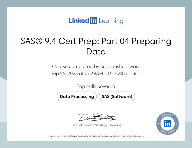 Sudhanshu Tiwari on LinkedIn: Certificate of Completion Sudhanshu Tiwari on LinkedIn: Certificate of Completion