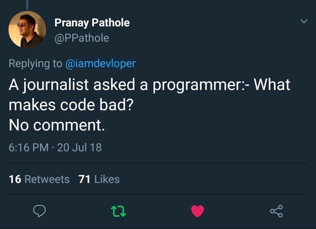 Gianluca Bombara on LinkedIn: #code #comment #coding # ... Gianluca Bombara on LinkedIn: #code #comment #coding # ...