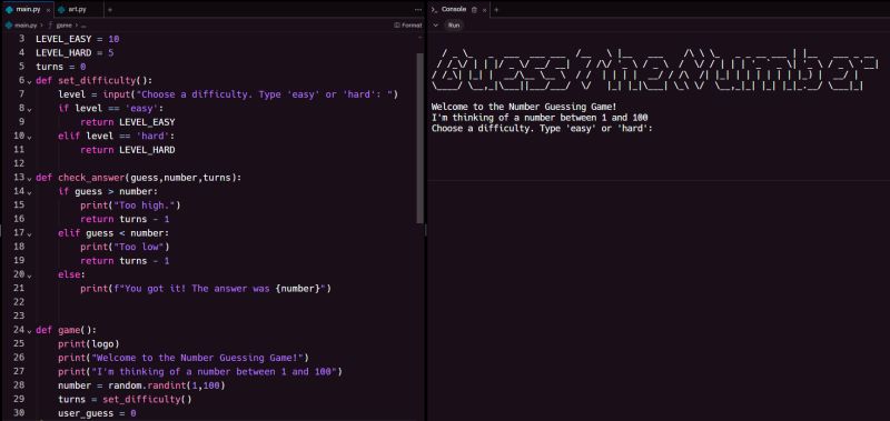 Day 12 of #100DaysOfCode in Python: a number guessing game | Tahir ... Day 12 of #100DaysOfCode in Python: a number guessing game | Tahir ...