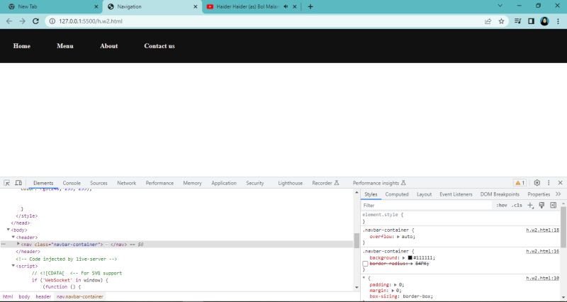 Rubab Alvi on LinkedIn: #ccs #html #css #navigation #webdevelopment Rubab Alvi on LinkedIn: #ccs #html #css #navigation #webdevelopment
