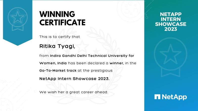 Ritika Tyagi on LinkedIn: #internshowcasefy23 #netappapac #indiainterns ... Ritika Tyagi on LinkedIn: #internshowcasefy23 #netappapac #indiainterns ...