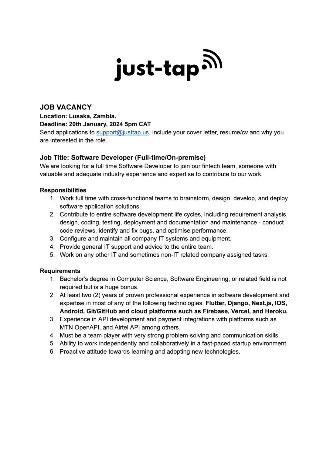 Emmanuel Victor Chanda on LinkedIn: 🚨 JOB ALERT 🚨 We're looking for a ... Emmanuel Victor Chanda on LinkedIn: 🚨 JOB ALERT 🚨 We're looking for a ...