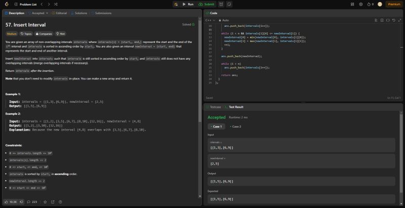 Day 160 of #365daysofcode challenge: Insert Interval | Yash Raj Singh ... Day 160 of #365daysofcode challenge: Insert Interval | Yash Raj Singh ...
