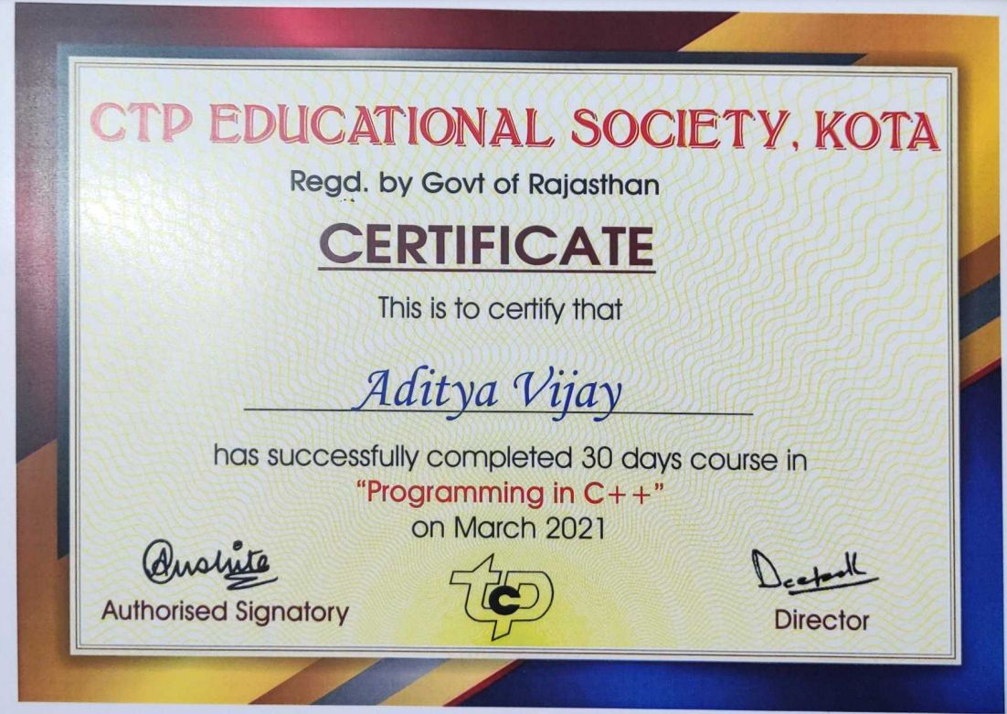 Aditya Vijay on LinkedIn: #cpp #python #coding #skills #learning Aditya Vijay on LinkedIn: #cpp #python #coding #skills #learning