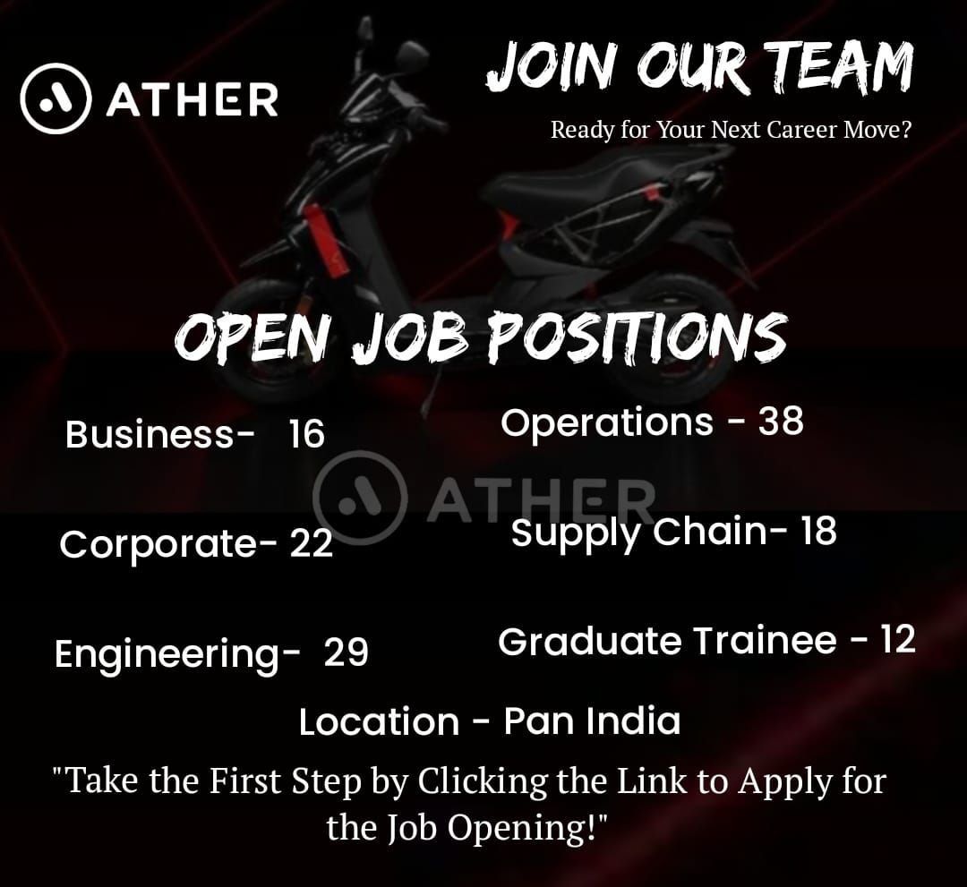 Sweta Pandey on LinkedIn: 🛑Huge Openings in Ather Energy Apply now ... Sweta Pandey on LinkedIn: 🛑Huge Openings in Ather Energy Apply now ...