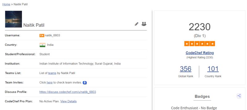 #competitiveprogramming #codechef | Naitik Patil | 13 comments #competitiveprogramming #codechef | Naitik Patil | 13 comments