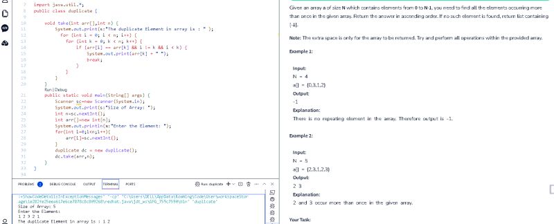 Adarsh Suman on LinkedIn: Today, I was solved GFG Duplicate array problem Adarsh Suman on LinkedIn: Today, I was solved GFG Duplicate array problem