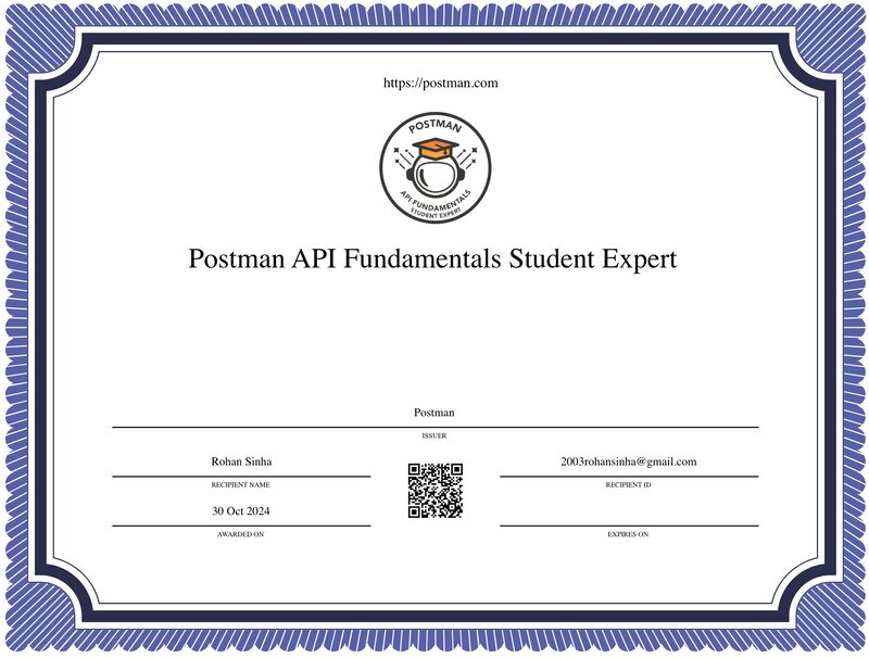 Rohan Sinha on LinkedIn: #api #postman #studentcertification # ... Rohan Sinha on LinkedIn: #api #postman #studentcertification # ...