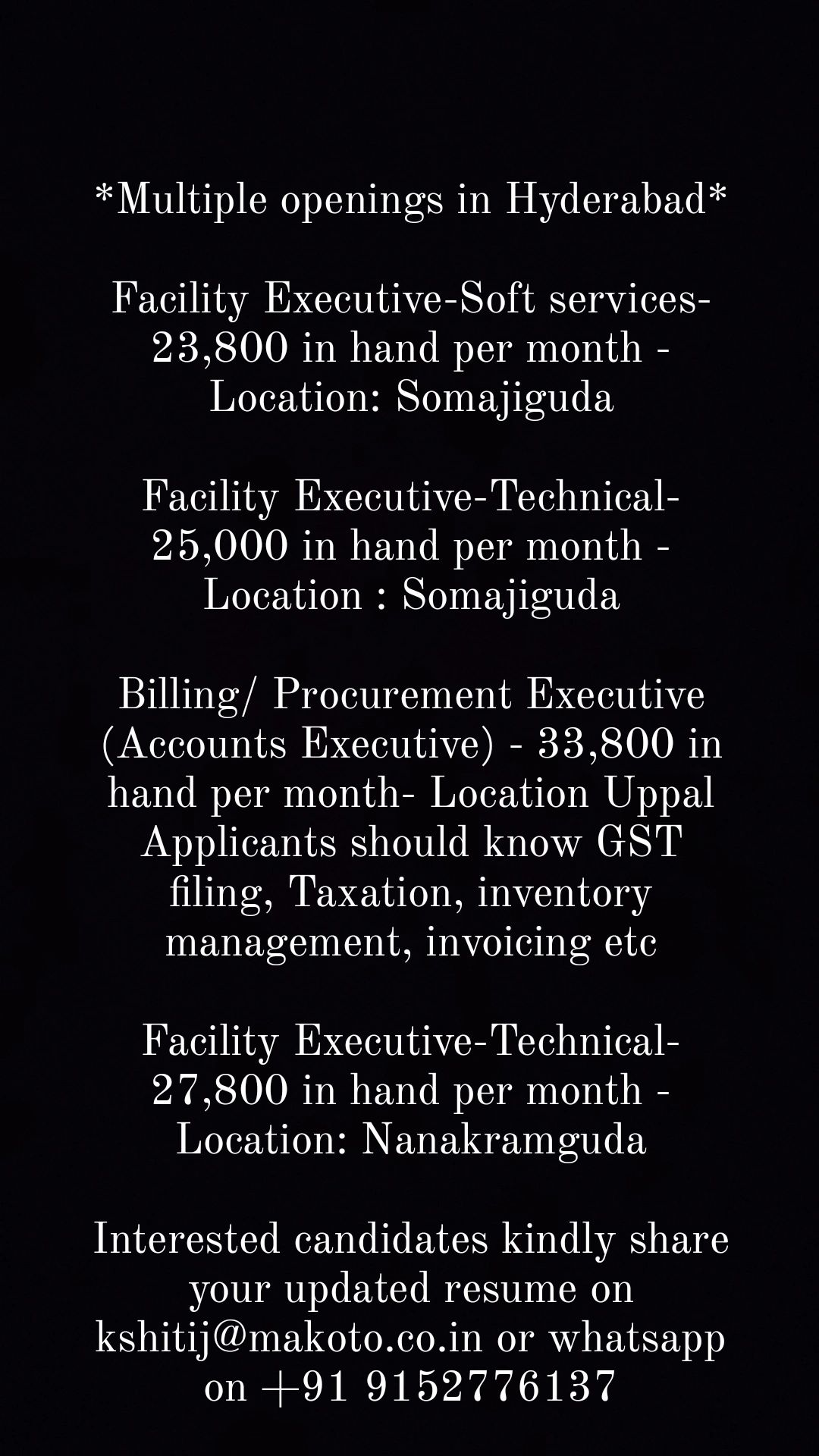 Kshitij Warankar on LinkedIn: #jobsinhyderabad #hyderabad # ... Kshitij Warankar on LinkedIn: #jobsinhyderabad #hyderabad # ...
