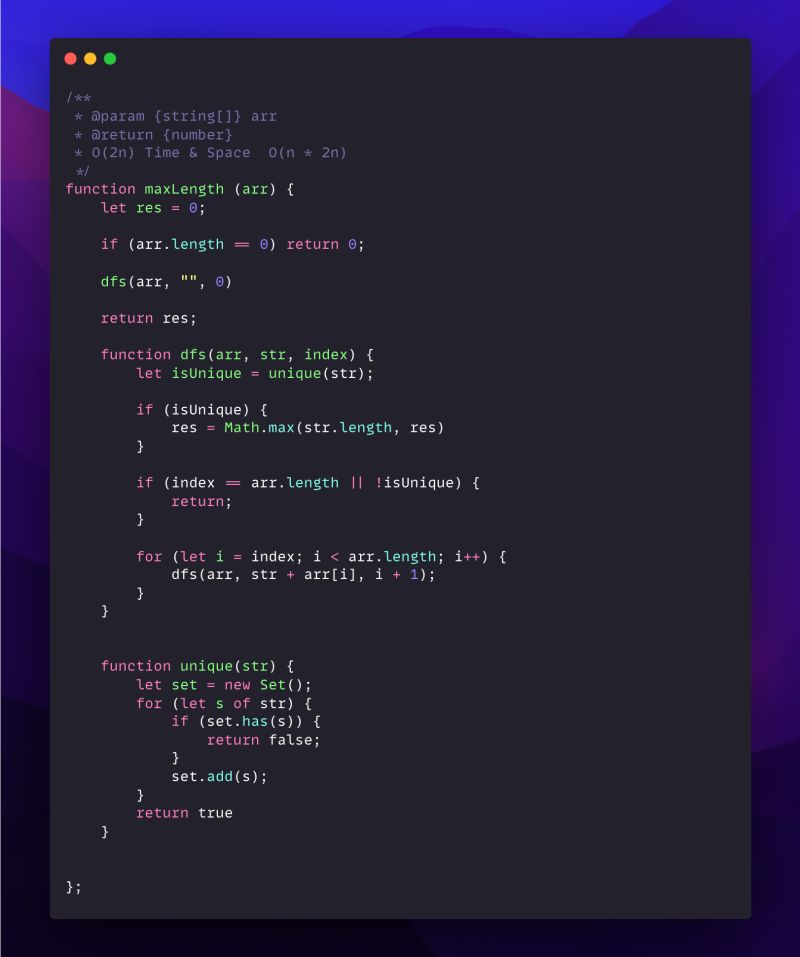Sunil Bagde on LinkedIn: Daily Coding Problem 1239. Maximum Length of a ... Sunil Bagde on LinkedIn: Daily Coding Problem 1239. Maximum Length of a ...