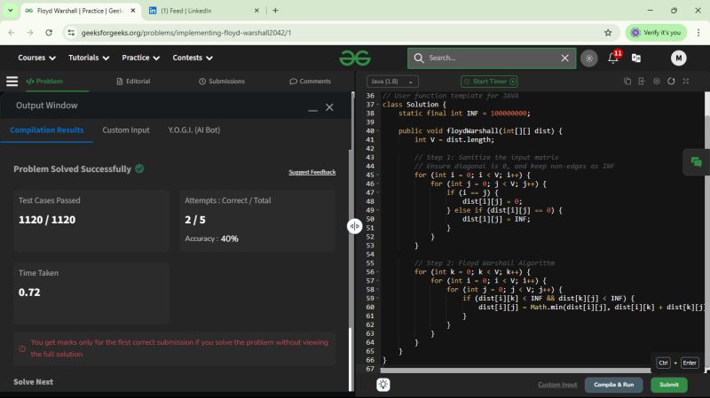 #gfg160 #javaprogramming #dsa #graphalgorithms #floydwarshall… | Modugu ... #gfg160 #javaprogramming #dsa #graphalgorithms #floydwarshall… | Modugu ...