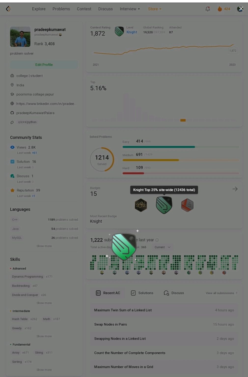 Pradeep Kumawat on LinkedIn: #connections #knight #weeklycontest345 # ... Pradeep Kumawat on LinkedIn: #connections #knight #weeklycontest345 # ...