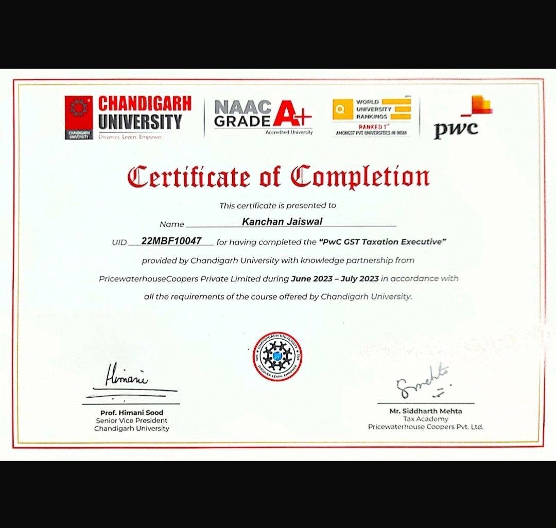Kanchan Jaiswal on LinkedIn: #gsttaxation #pwc #chandigarhuniversity Kanchan Jaiswal on LinkedIn: #gsttaxation #pwc #chandigarhuniversity