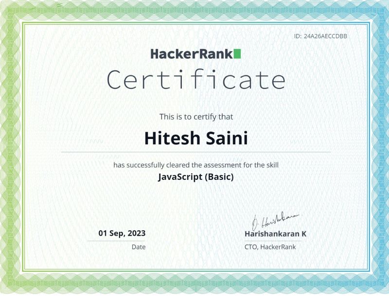 Hitesh Saini on LinkedIn: #javascript #certification #webdevelopment # ... Hitesh Saini on LinkedIn: #javascript #certification #webdevelopment # ...