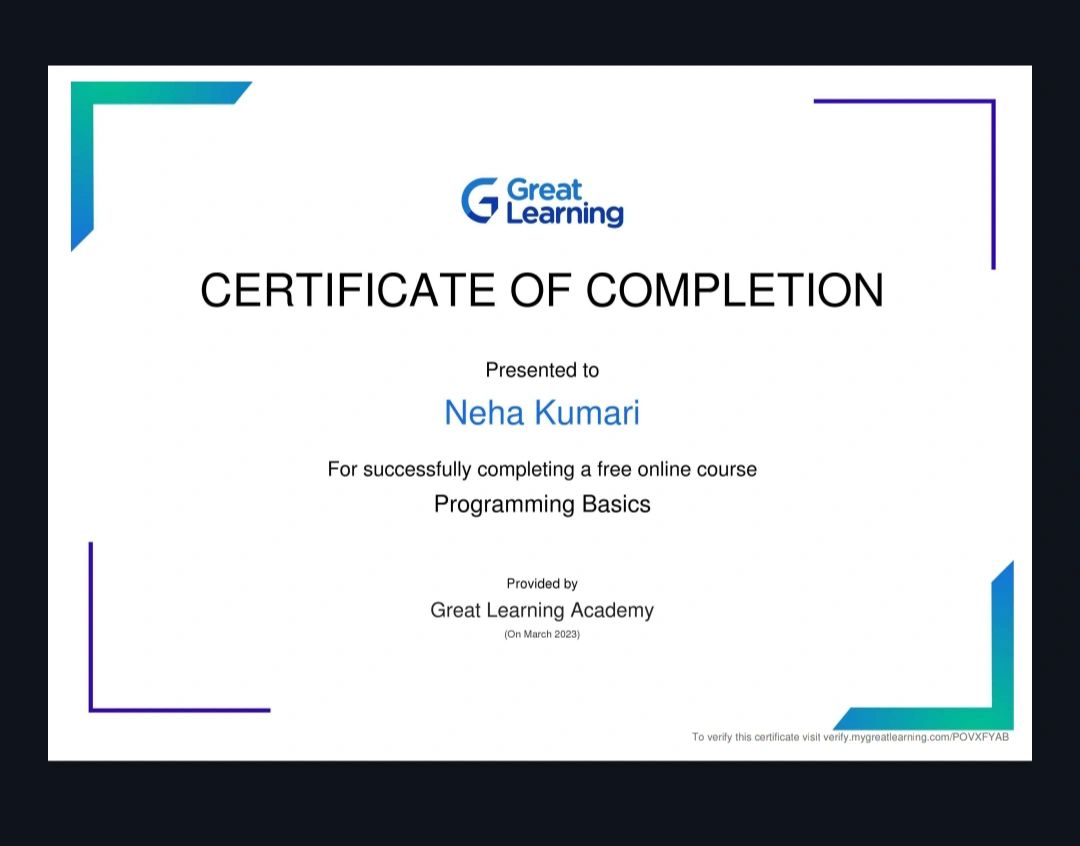 Neha Kumari on LinkedIn: #programming #greatlearning Neha Kumari on LinkedIn: #programming #greatlearning