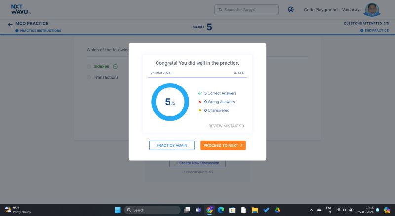 Vaishnavi Saudagar on LinkedIn: #nxtwave #sql #ccbp #consistencyisthekey Vaishnavi Saudagar on LinkedIn: #nxtwave #sql #ccbp #consistencyisthekey
