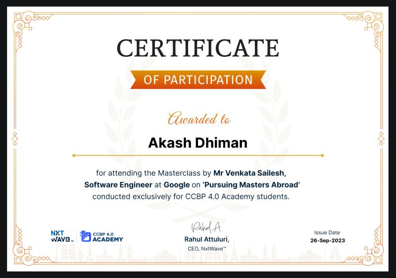 Akash Dhiman on LinkedIn: #ccbp #ccbpians Akash Dhiman on LinkedIn: #ccbp #ccbpians