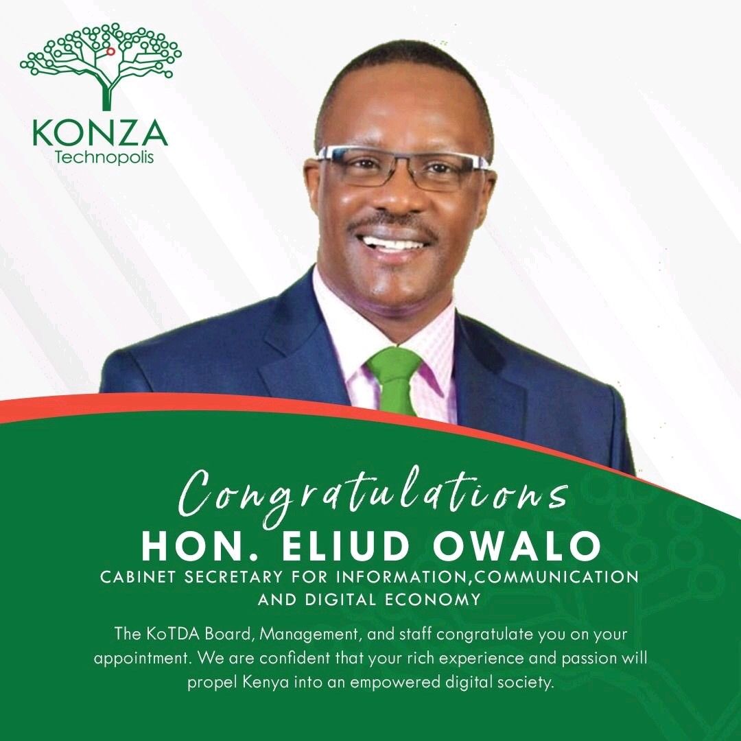 Konza Technopolis on LinkedIn: Congratulations Hon. Eliud Owalo Konza Technopolis on LinkedIn: Congratulations Hon. Eliud Owalo