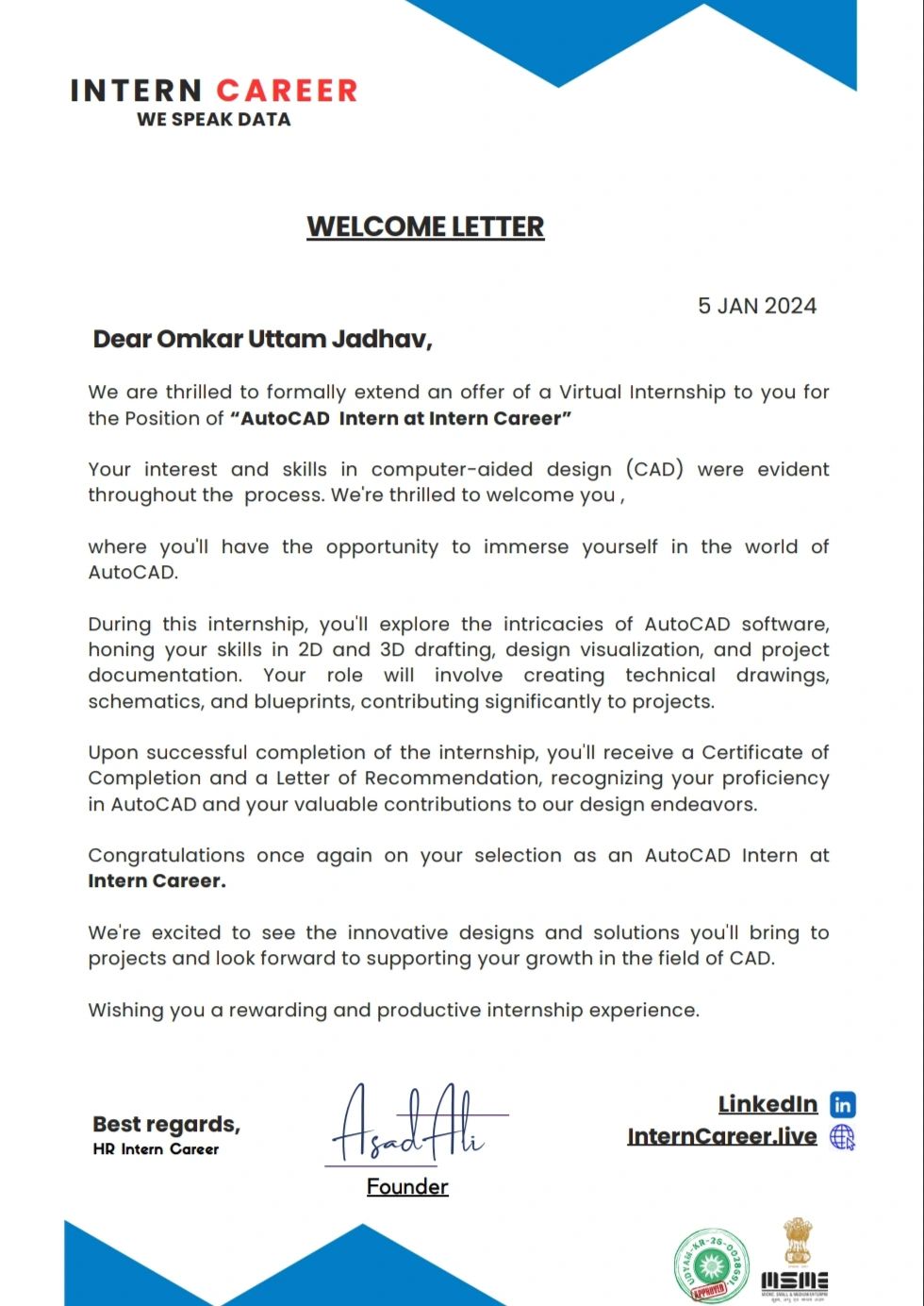 Omkar Jadhav on LinkedIn: #newbeginnings #internship #careerpath # ... Omkar Jadhav on LinkedIn: #newbeginnings #internship #careerpath # ...