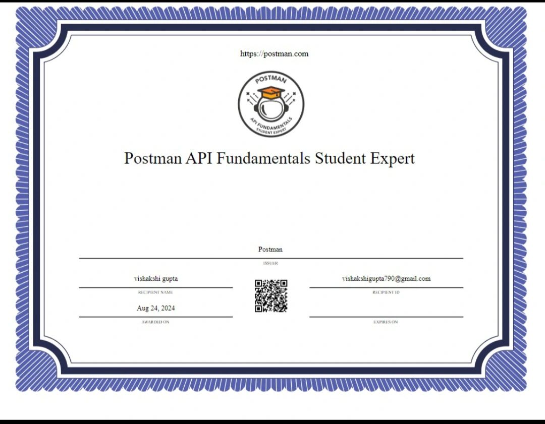 Vishakshi Gupta on LinkedIn: #postman #apifundamentals #studentexpert # ... Vishakshi Gupta on LinkedIn: #postman #apifundamentals #studentexpert # ...