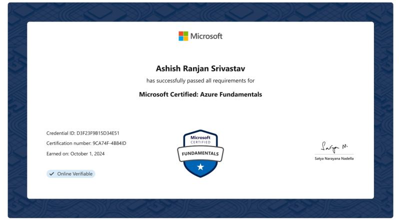 Ashish Ranjan Srivastav on LinkedIn: #az900 #hcltech Ashish Ranjan Srivastav on LinkedIn: #az900 #hcltech