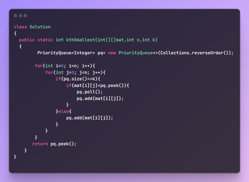 Day 75 of #100daysofcode challenge: Find kth element in matrix | Piyush ... Day 75 of #100daysofcode challenge: Find kth element in matrix | Piyush ...