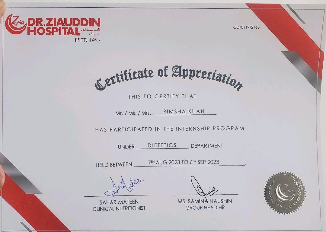 Dt.Rimsha . on LinkedIn: #internshipcompleted #intern # ... Dt.Rimsha . on LinkedIn: #internshipcompleted #intern # ...