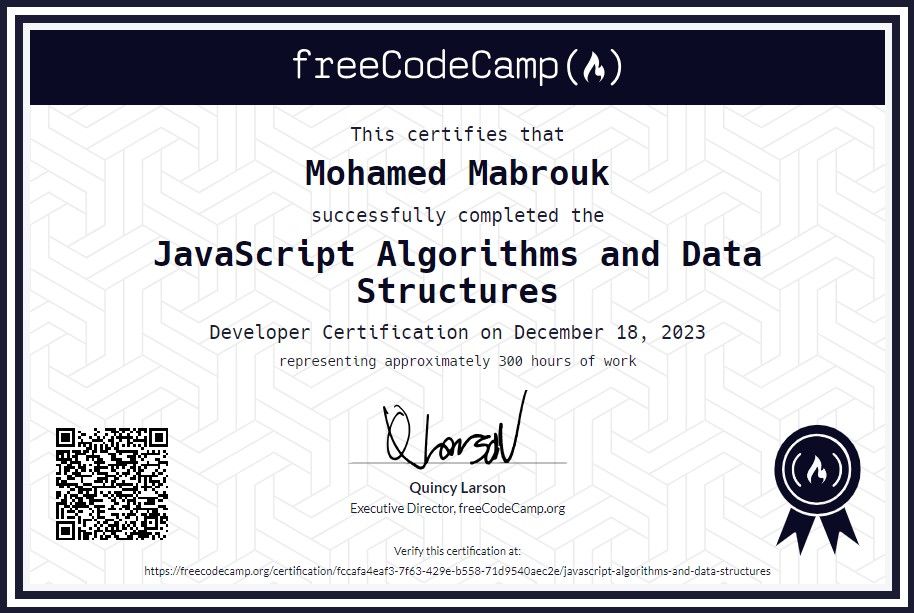 Mohamed Mabrouk on LinkedIn: #freecodecamp #javascript #algorithms # ... Mohamed Mabrouk on LinkedIn: #freecodecamp #javascript #algorithms # ...