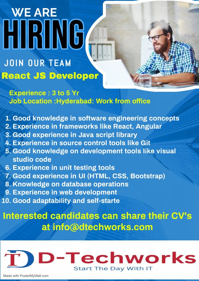 Damodar Nahak on LinkedIn: #hiring #react #hyderabad #reactjsdeveloper ... Damodar Nahak on LinkedIn: #hiring #react #hyderabad #reactjsdeveloper ...