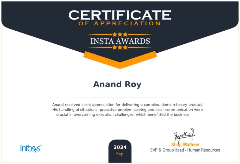 ANAND ROY on LinkedIn: Excited to receive client appreciation & the ... ANAND ROY on LinkedIn: Excited to receive client appreciation & the ...