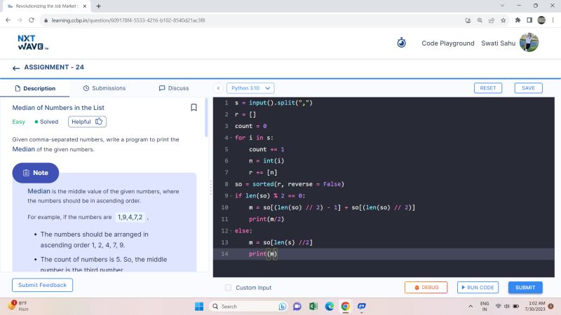 #day13 #pythonprogramming | Swati Sahu #day13 #pythonprogramming | Swati Sahu