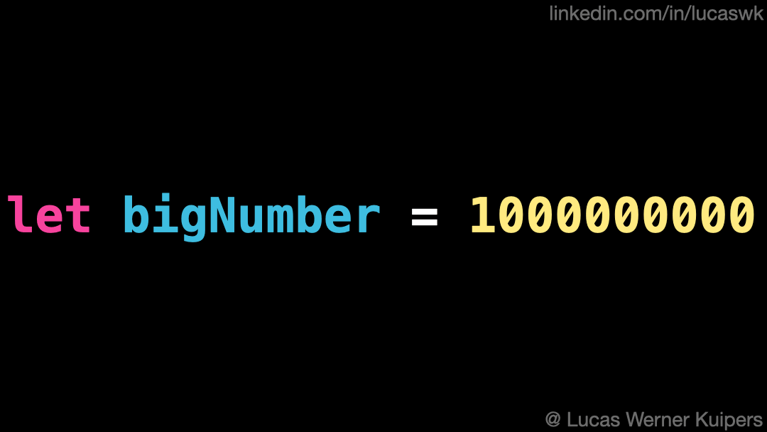 Lucas Werner Kuipers on LinkedIn: Swift quick tip Big numbers can be ... Lucas Werner Kuipers on LinkedIn: Swift quick tip Big numbers can be ...