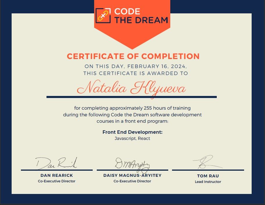 Natalia Klyueva, Ph. D. on LinkedIn: #codethedream #frontenddevelopment ... Natalia Klyueva, Ph. D. on LinkedIn: #codethedream #frontenddevelopment ...