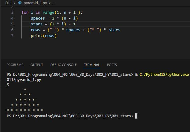 #30daysofpython #python #patternprinting #learningbydoing #day11 ... #30daysofpython #python #patternprinting #learningbydoing #day11 ...